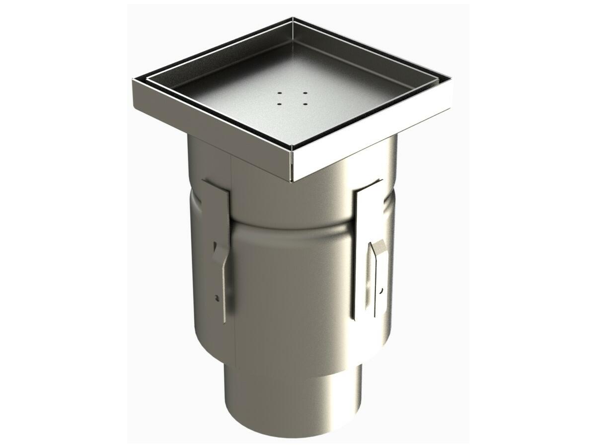 Floor drain trap 150x150 with a vertical outlet 100 mm