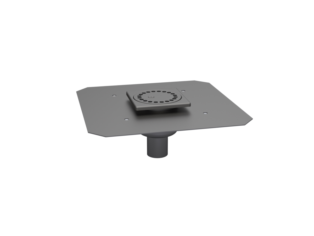 Floor drain trap 100x100 with a vertical outlet 40 mm