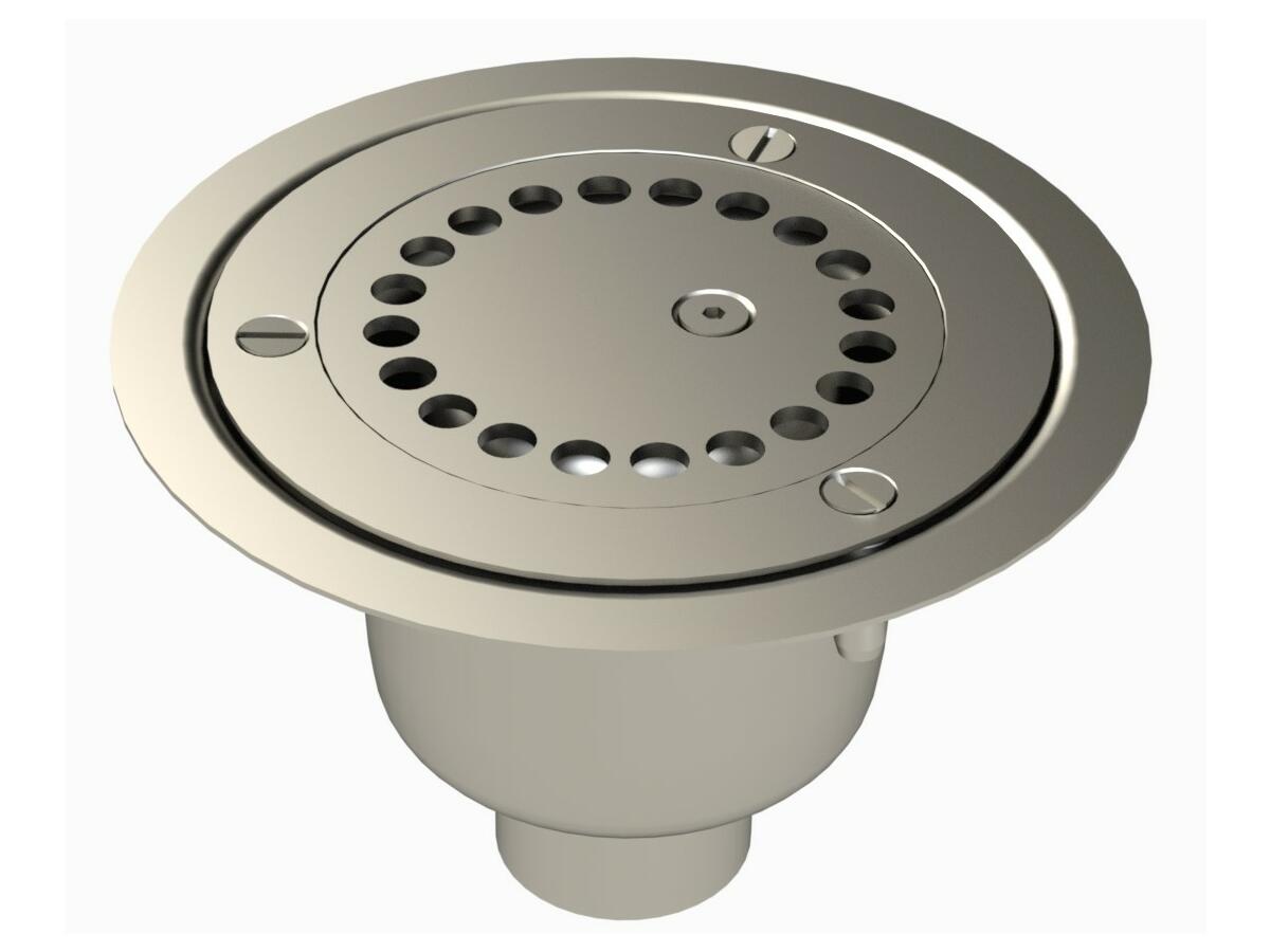 Round floor drain trap Ø145 mm with a vertical outlet 40 mm