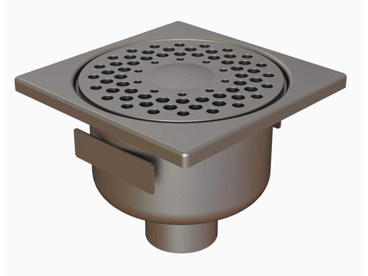Floor drain trap 150x150 with a vertical outlet 50 mm